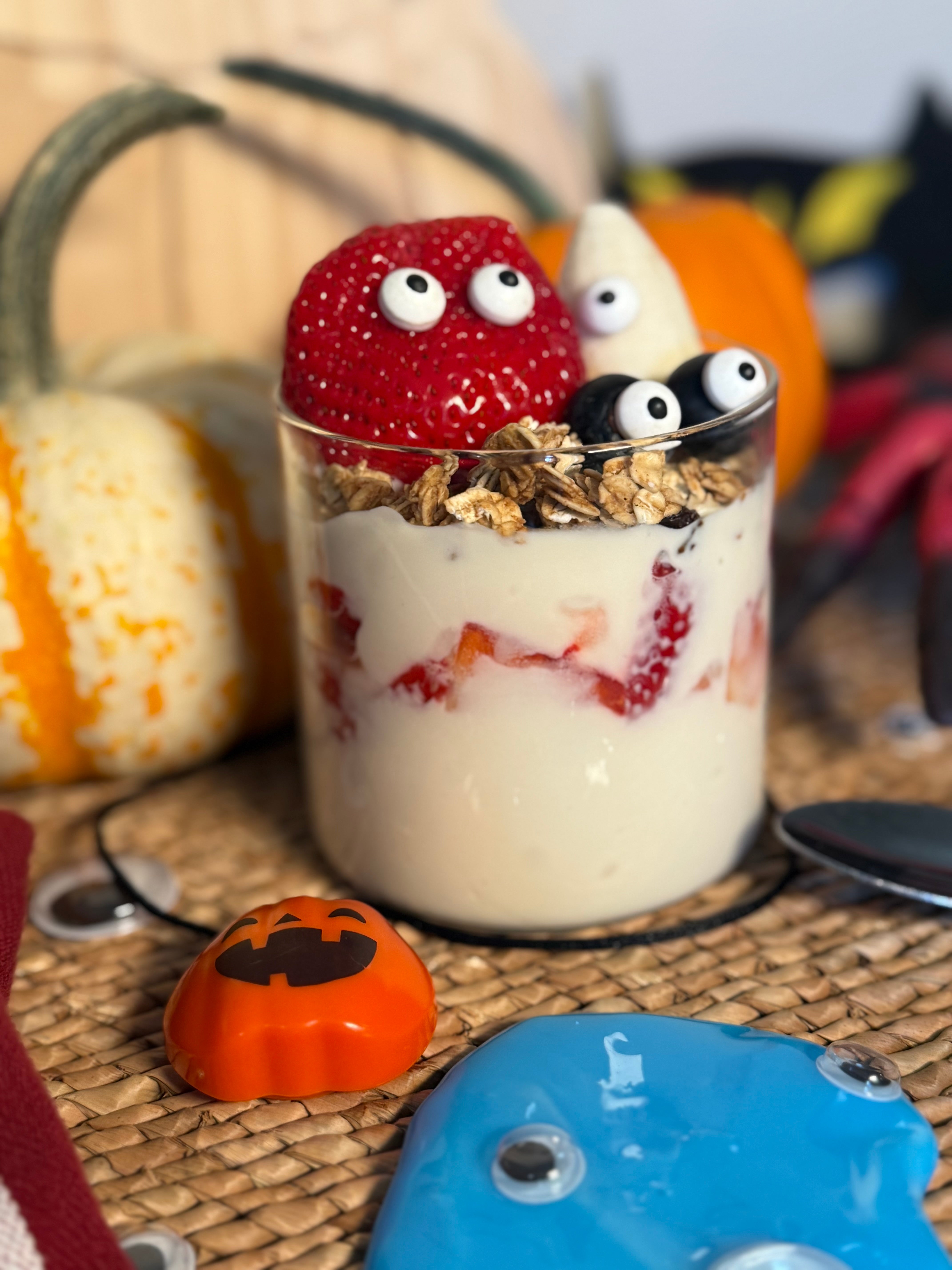 A Spook-tacular Start: Yogurt and Granola Parfaits for Halloween